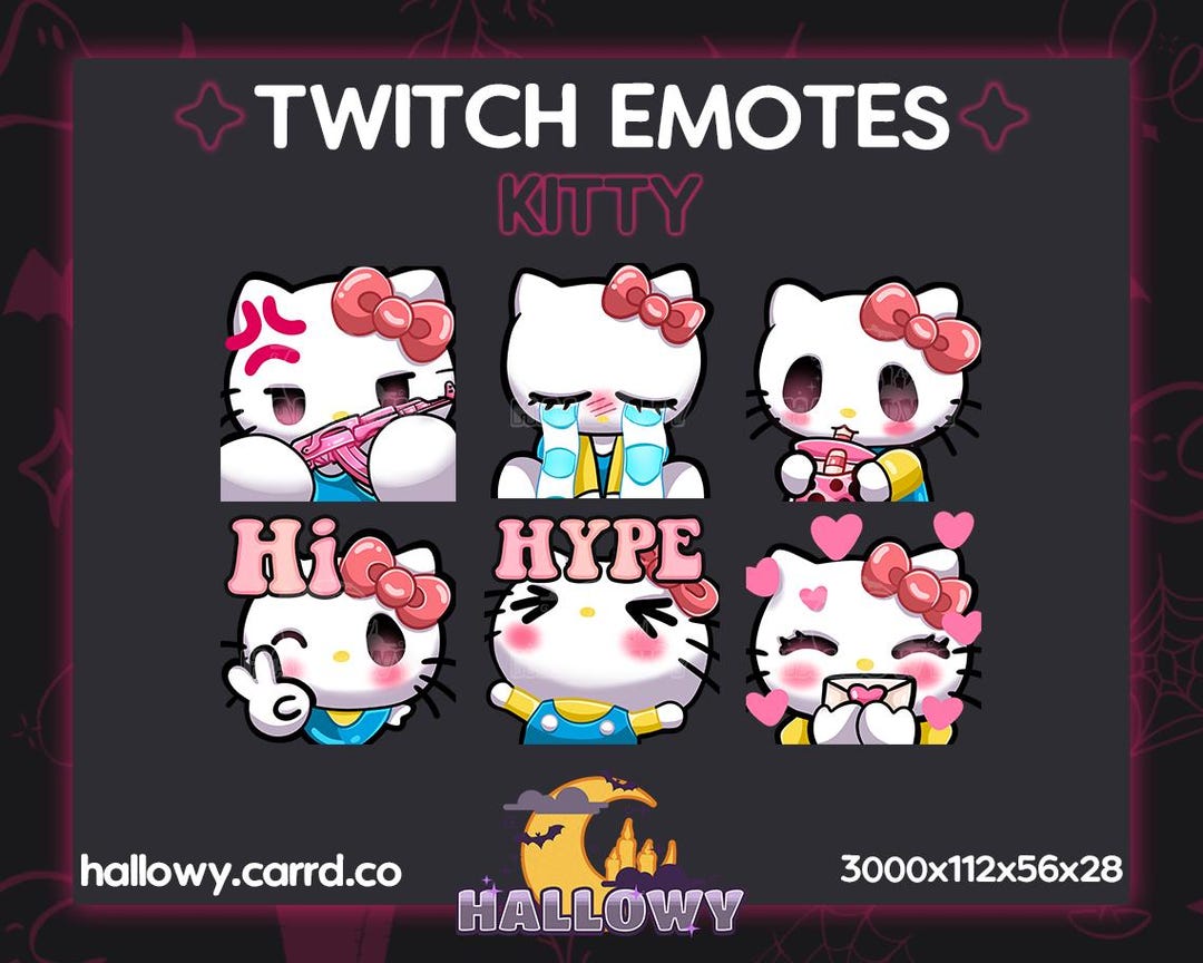 Cute Anime Kitty Emote Pack Twitch Emote Discord Emote Youtube Emote ...