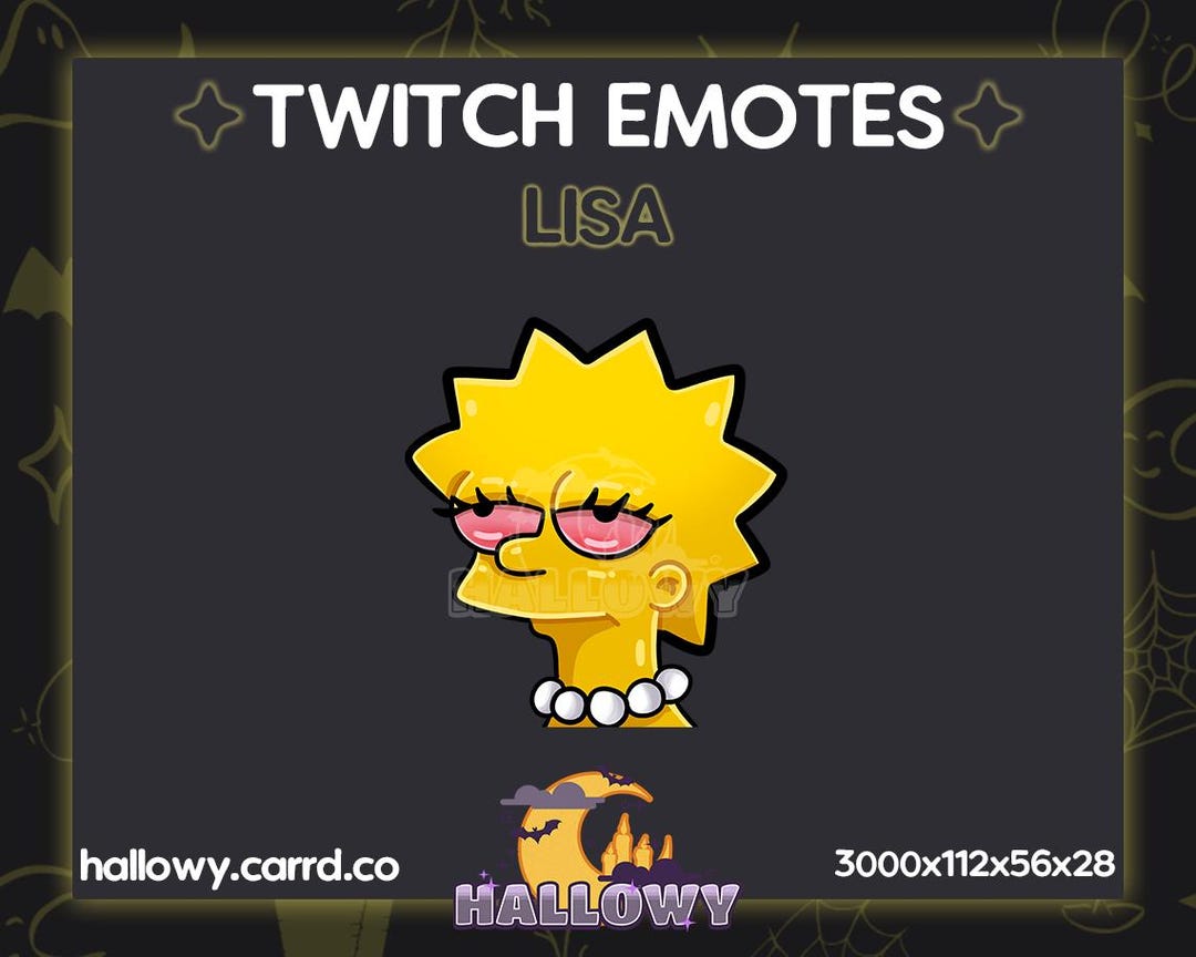 Cute Stoned Lisa Emote Twitch Emote Discord Emote Youtube Emote Cartoon ...