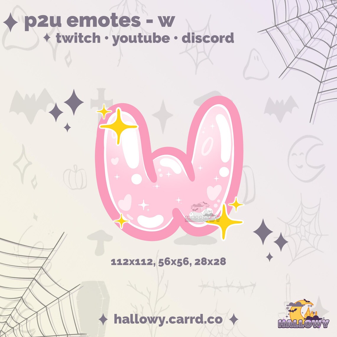 Pink Bubbly "w" Emote – Twitch/discord Streamer Emote (instant Download ...