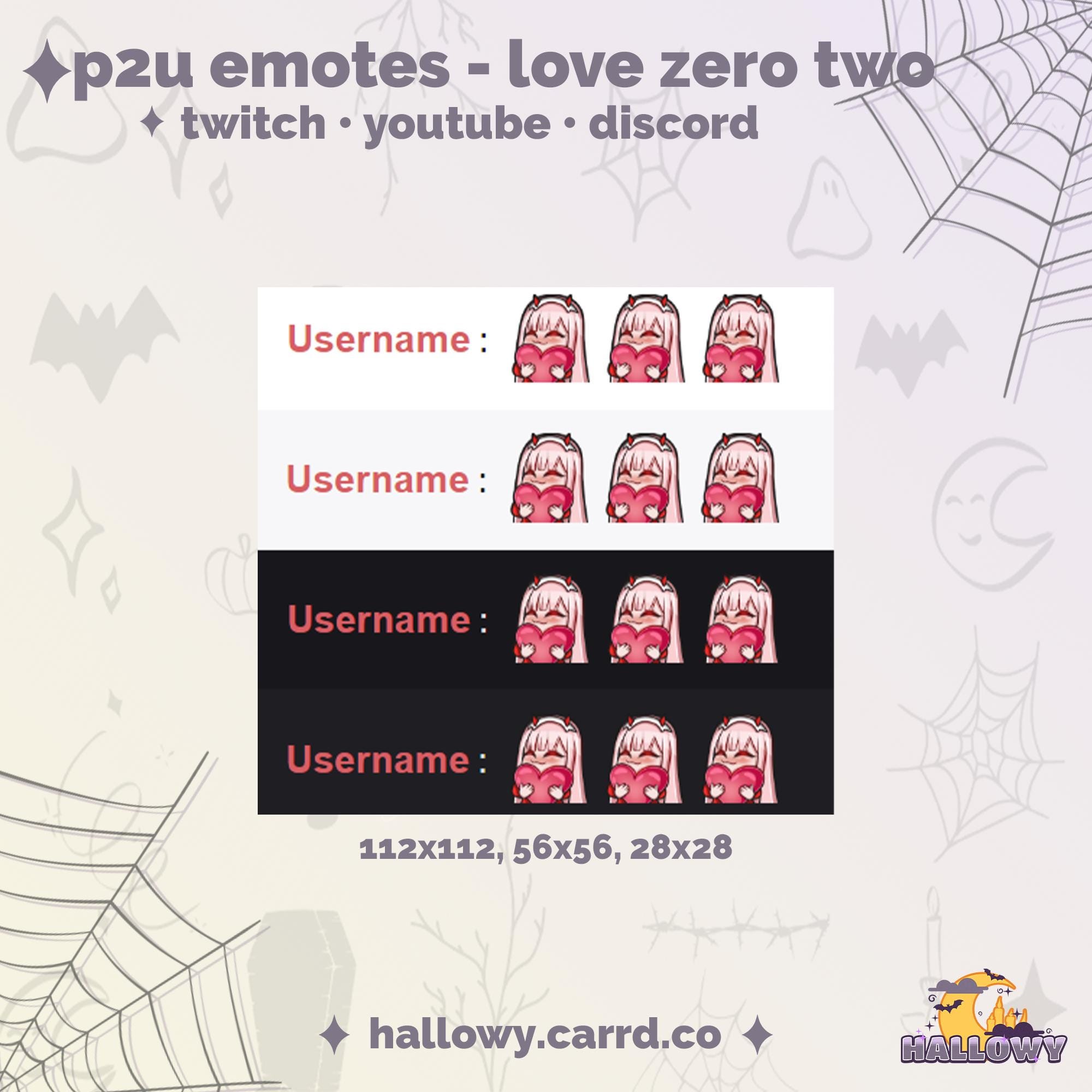 Premade Twitch Emote - Zero Two Cute Emote for Streamers and Discord ...