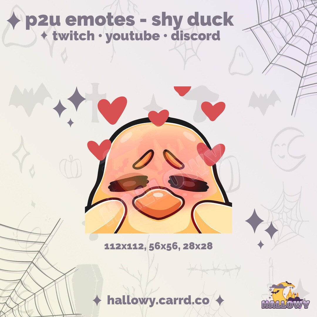 Shy Yellow Duck Emote – Kawaii Vtuber Twitch/discord (instant Download ...