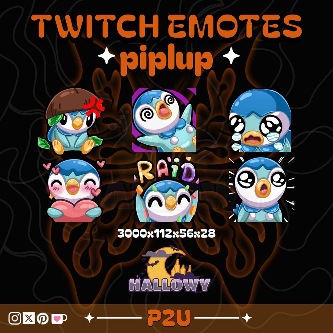 Cute Anime Piplup Emote Pack Twitch Emote Discord Emote Youtube Emote ...