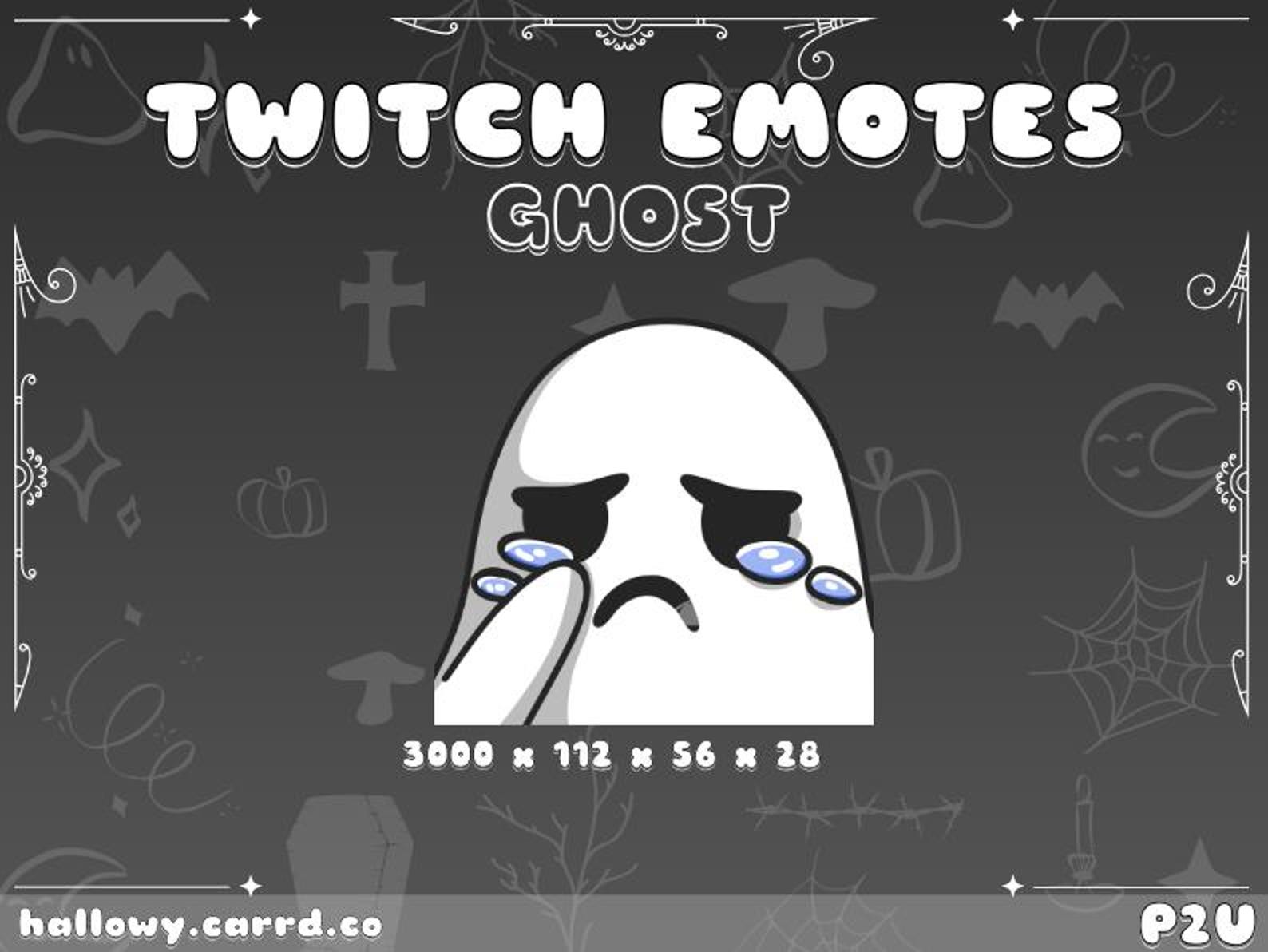 Cute Halloween Sad Ghost Emote Twitch Emote Discord Emote Youtube Emote ...