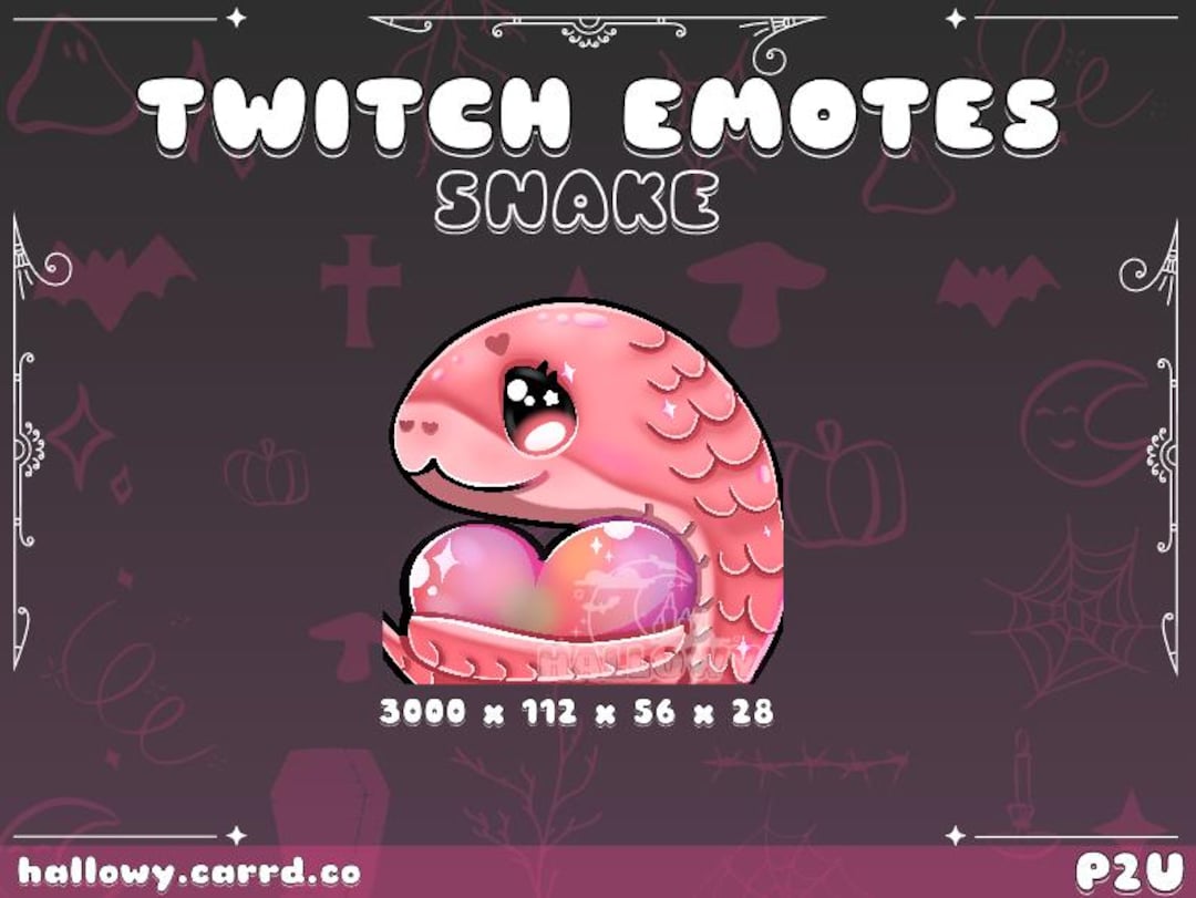 Cute Love Pink Snake Emote Twitch Emote Discord Emote Youtube Emote ...