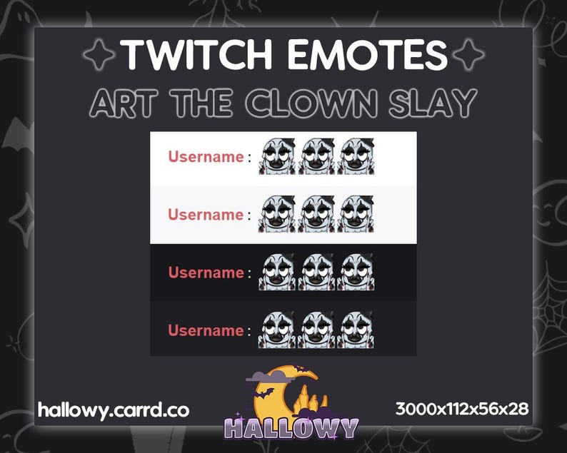 Art the Clown Slay Emote | Twitch Emote | Discord Emote | Youtube Emote ...