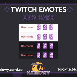 Cute Cartoon Purple Uno Card Reverse Emote | Twitch Emote | Discord ...