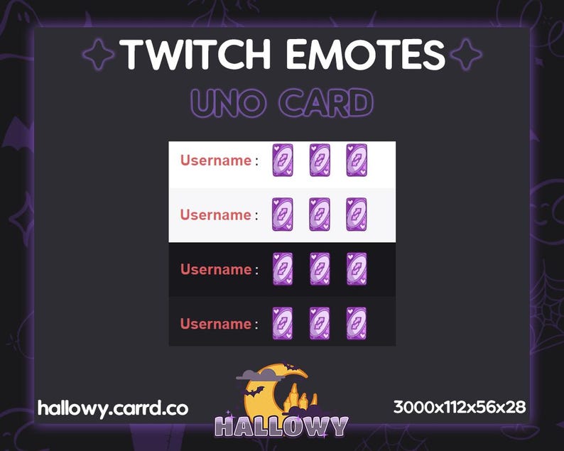Cute Cartoon Purple Uno Card Reverse Emote | Twitch Emote | Discord ...