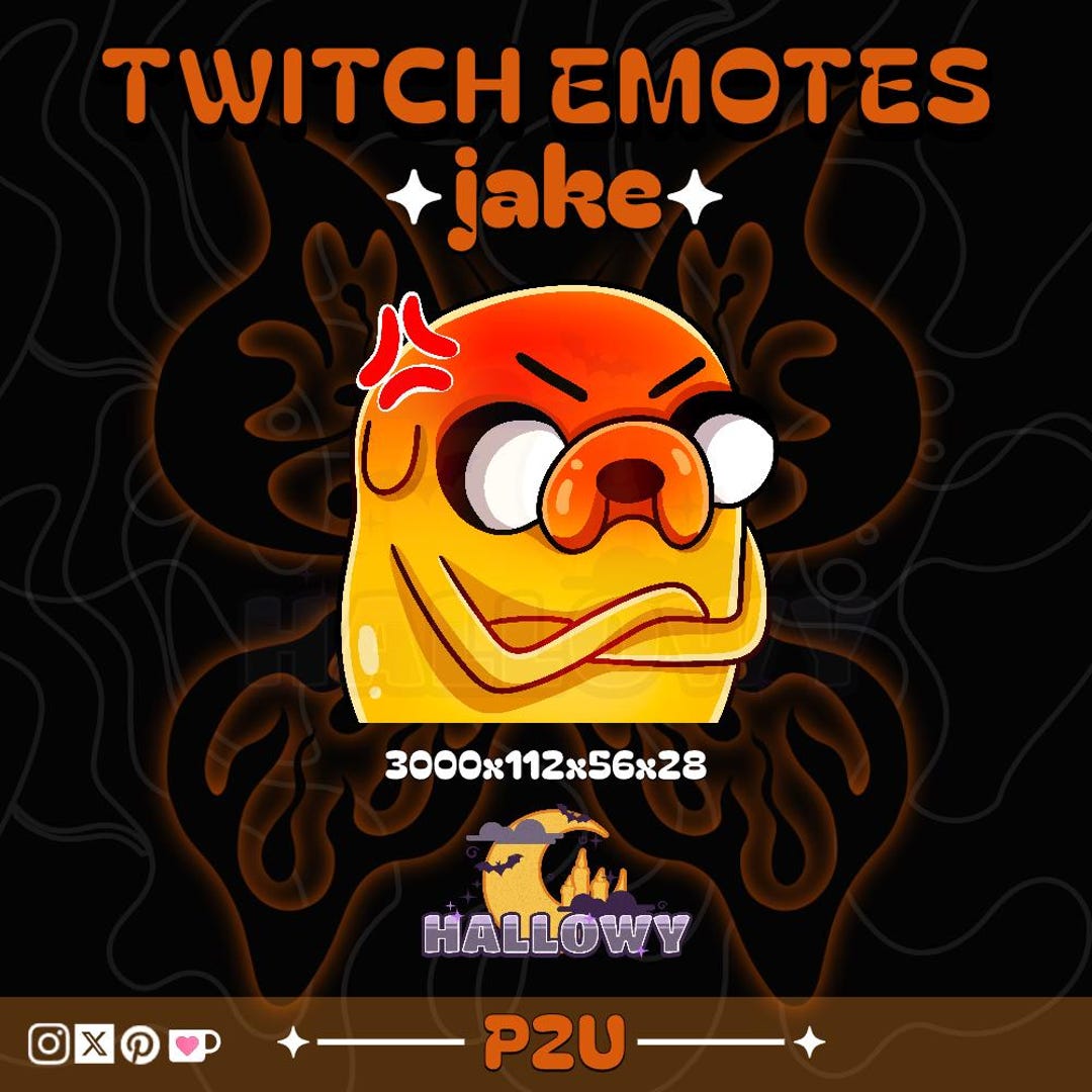 Cute Cartoon Angry Jake Emote Twitch Emote Discord Emote Youtube Emote ...