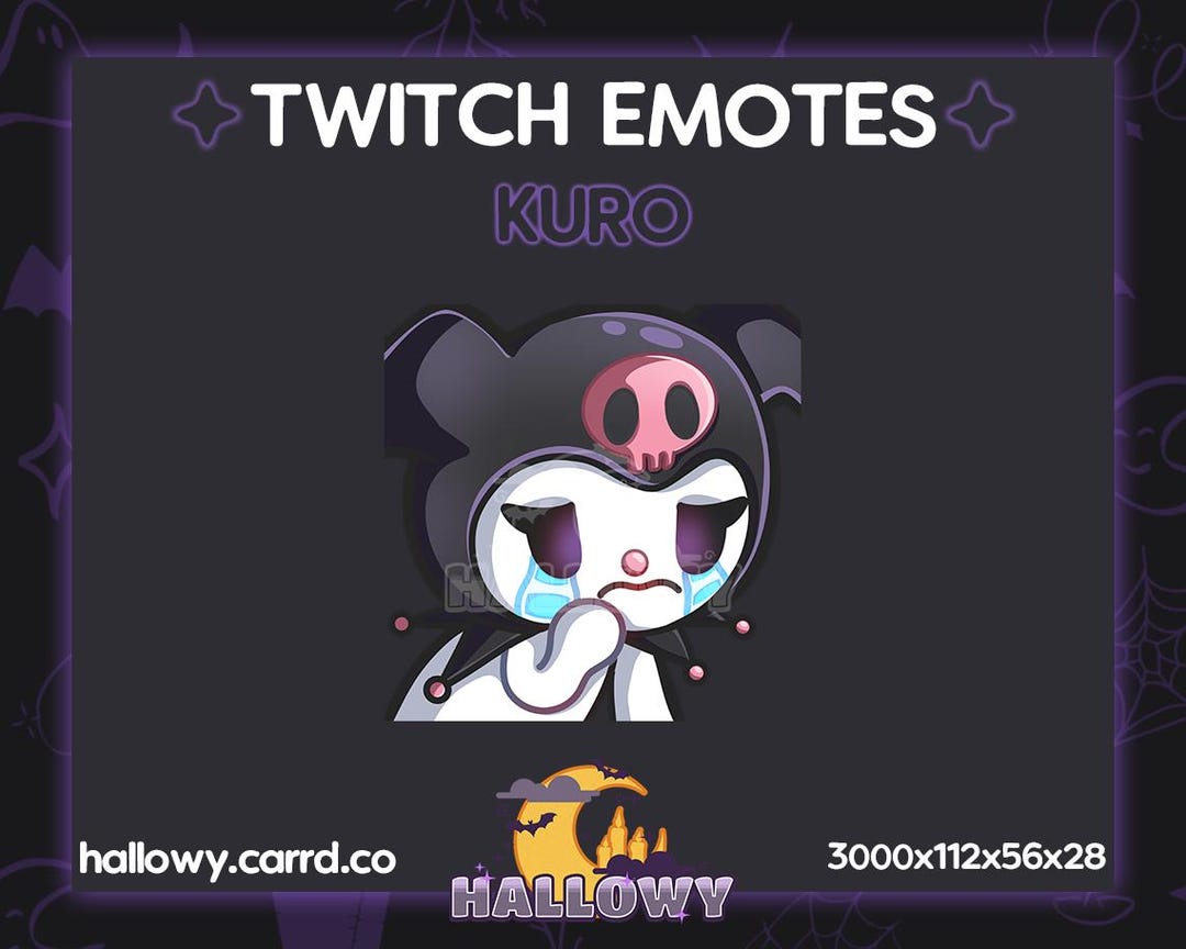 Premade Twitch Emote - Crying Kuro Cute Emote for Streamers and Discord ...