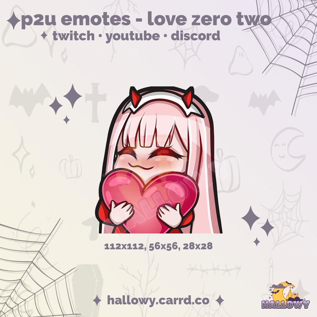 Premade Twitch Emote - Zero Two Cute Emote for Streamers and Discord ...