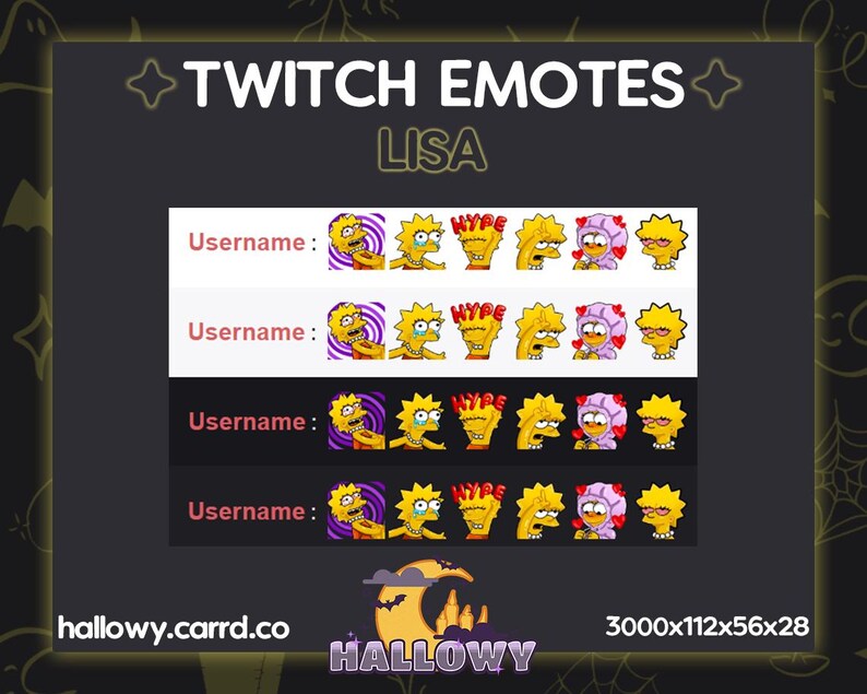 Cute Cartoon Lisa Emote Pack | Twitch Emote | Discord Emote | Youtube ...