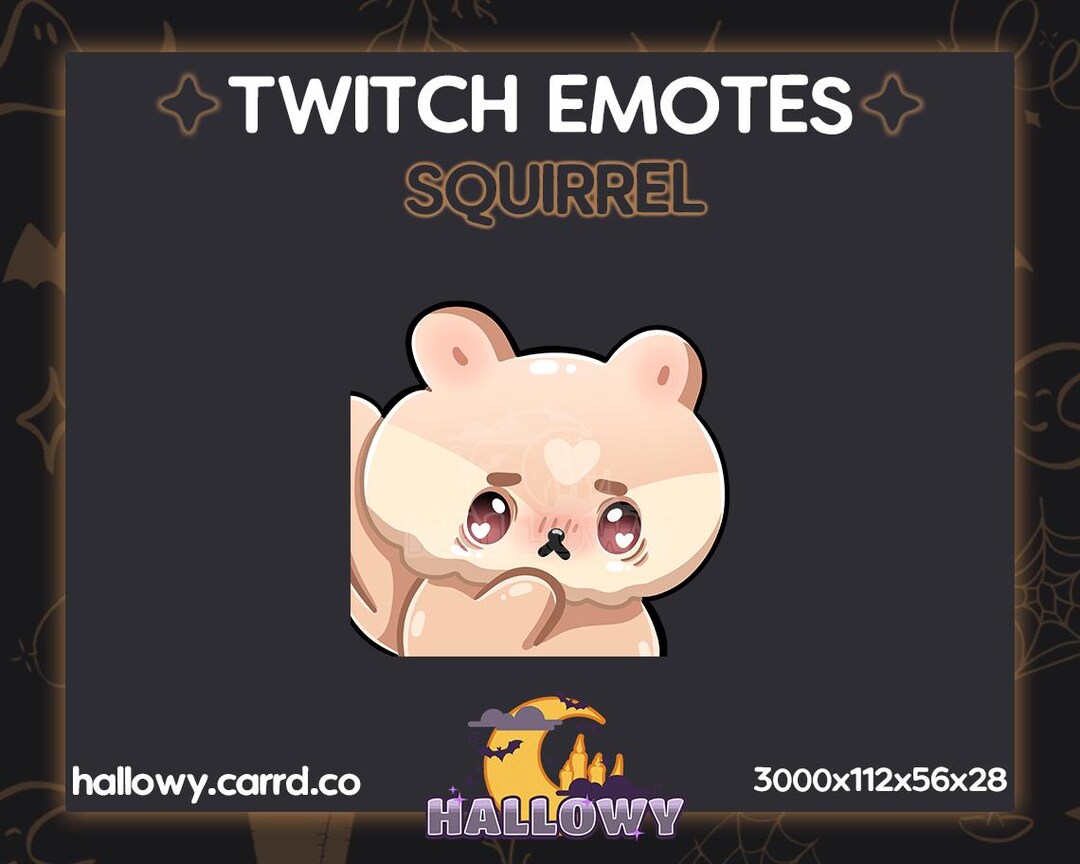Cute Shy Squirrel Emote | Twitch Emote | Discord Emote | Youtube Emote ...