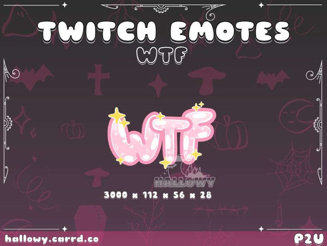 Cute Cartoon Pink WTF Emote Twitch Emote Discord Emote Youtube Emote ...