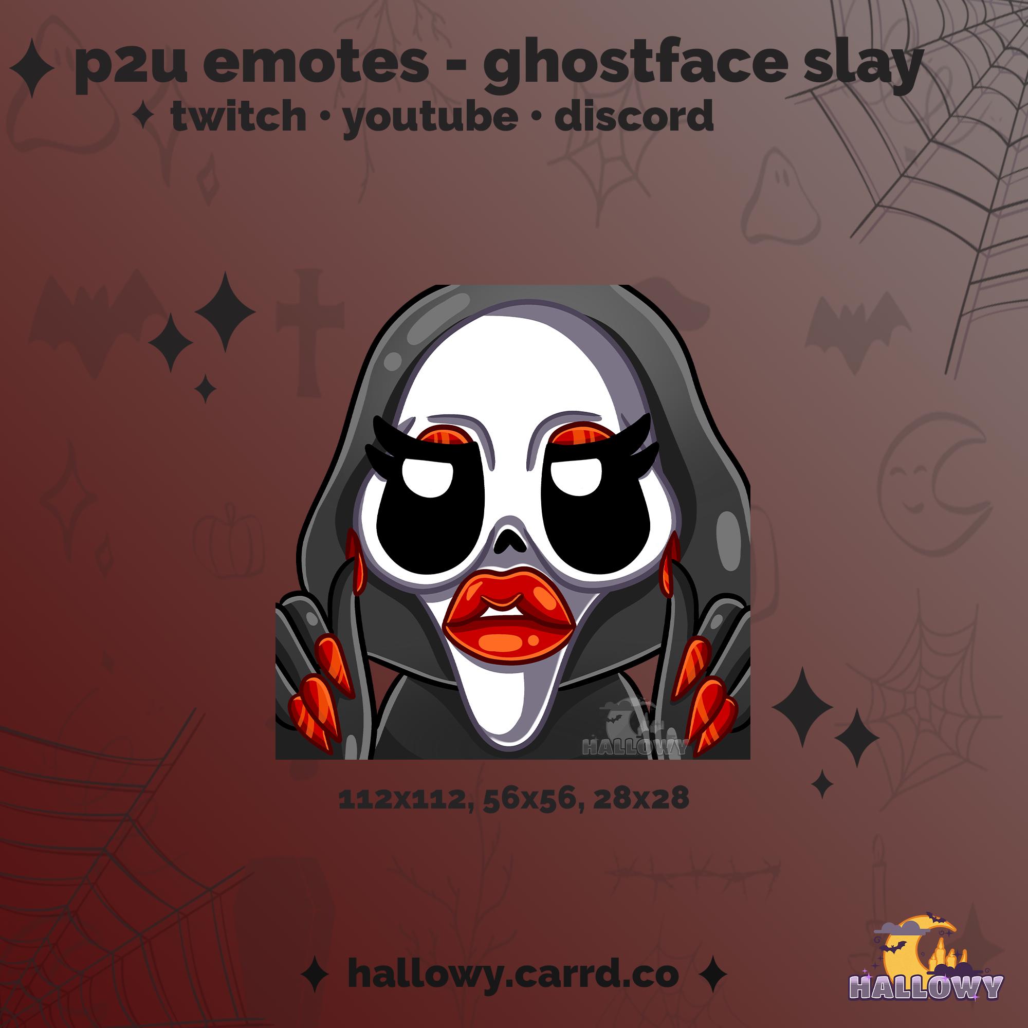 Premade Twitch Emote – Ghostface Slay Emote for Streamers and Discord ...