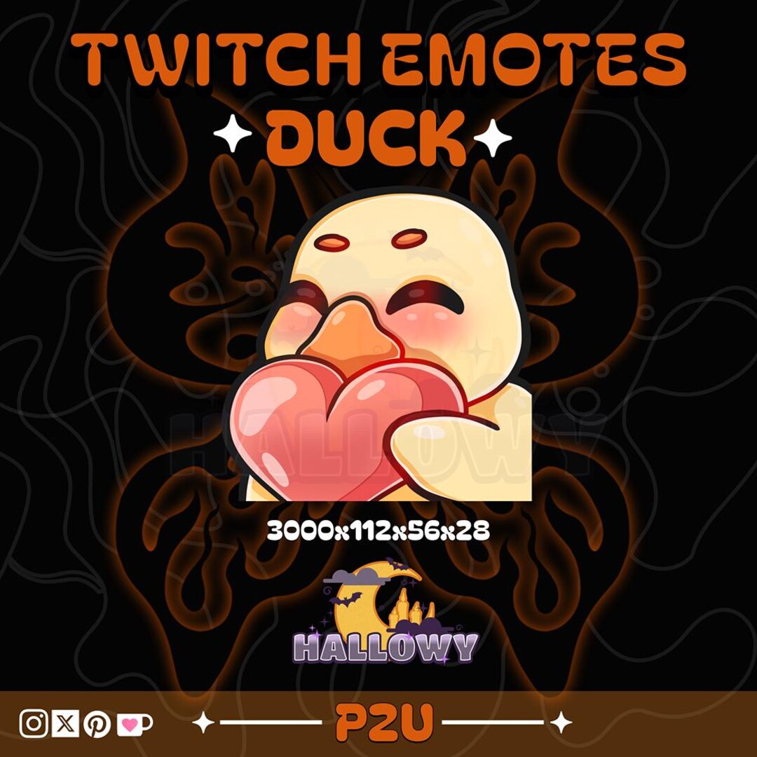 Cute Love Yellow Duck Emote Twitch Emote Discord Emote Youtube Emote ...