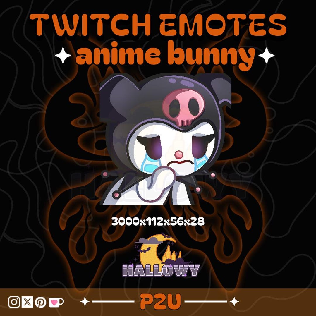 Cute Anime Sad Bunny Emote Twitch Emote Discord Emote Youtube Emote ...