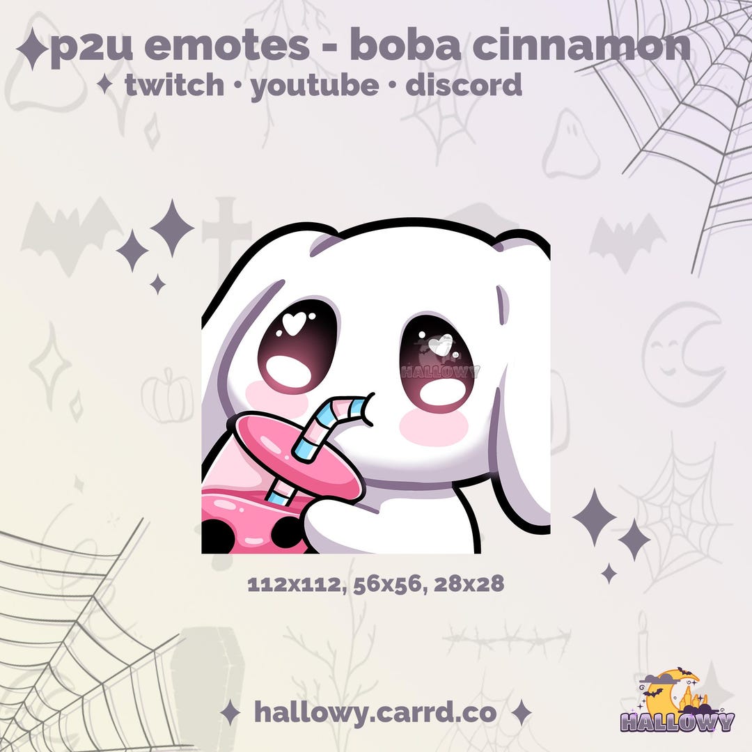 Bubble Tea Puppy Emote – Cinnaroll Anime P2U, Twitch/discord (instant ...