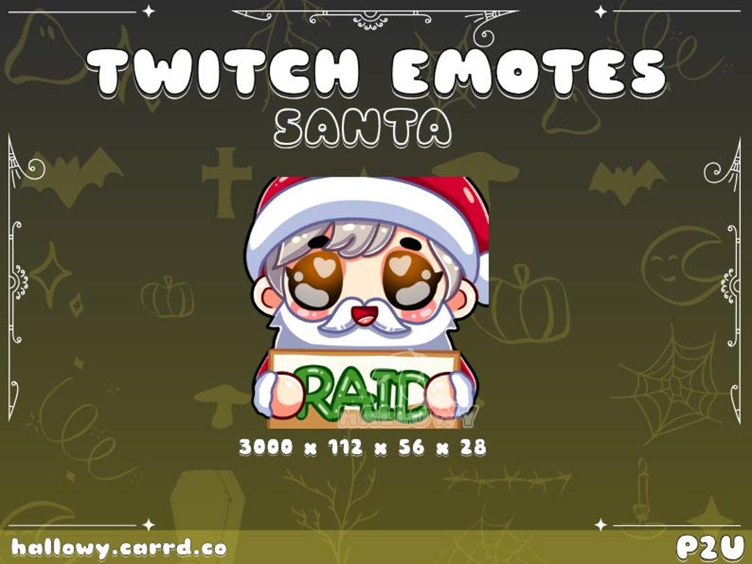 Cute X-mas Santa Raid Emote Twitch Emote Discord Emote Youtube Emote ...