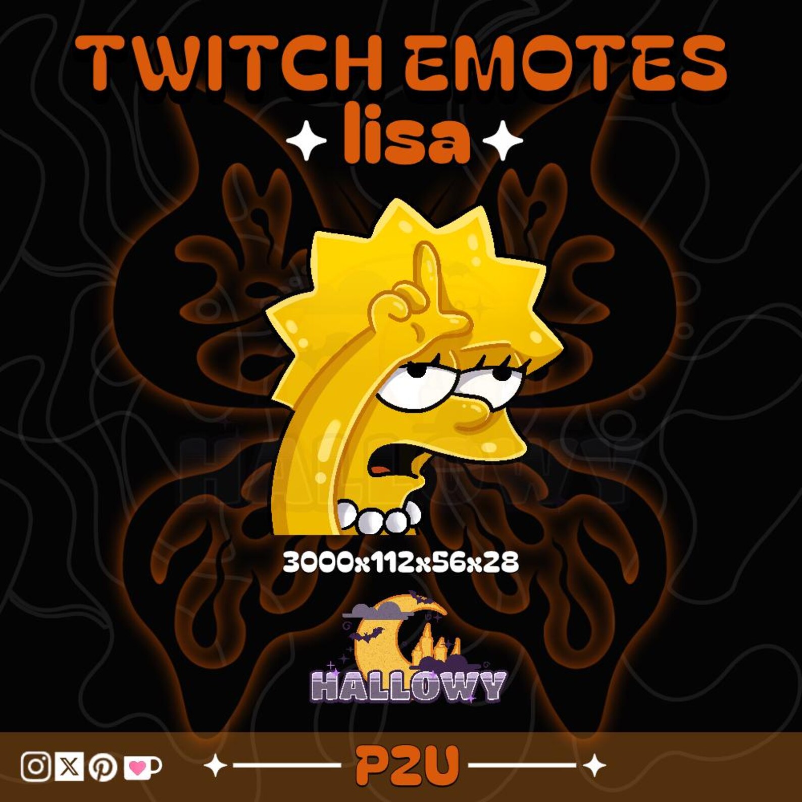 Cute Cartoon Yellow Girl Emote Twitch Emote Discord Emote Youtube Emote ...