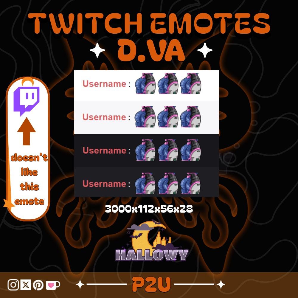 Cute Gaming Character D.VA Booty Emote Twitch Emote Discord Emote ...