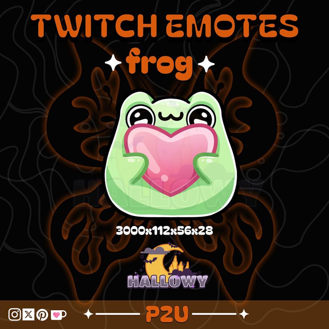 Cute Love Frog Emote Twitch Emote Discord Emote Youtube Emote Kawaii ...