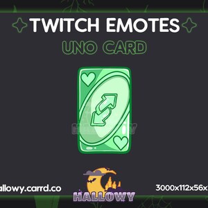 Cute Cartoon Green Uno Card Reverse Emote | Twitch Emote | Discord ...