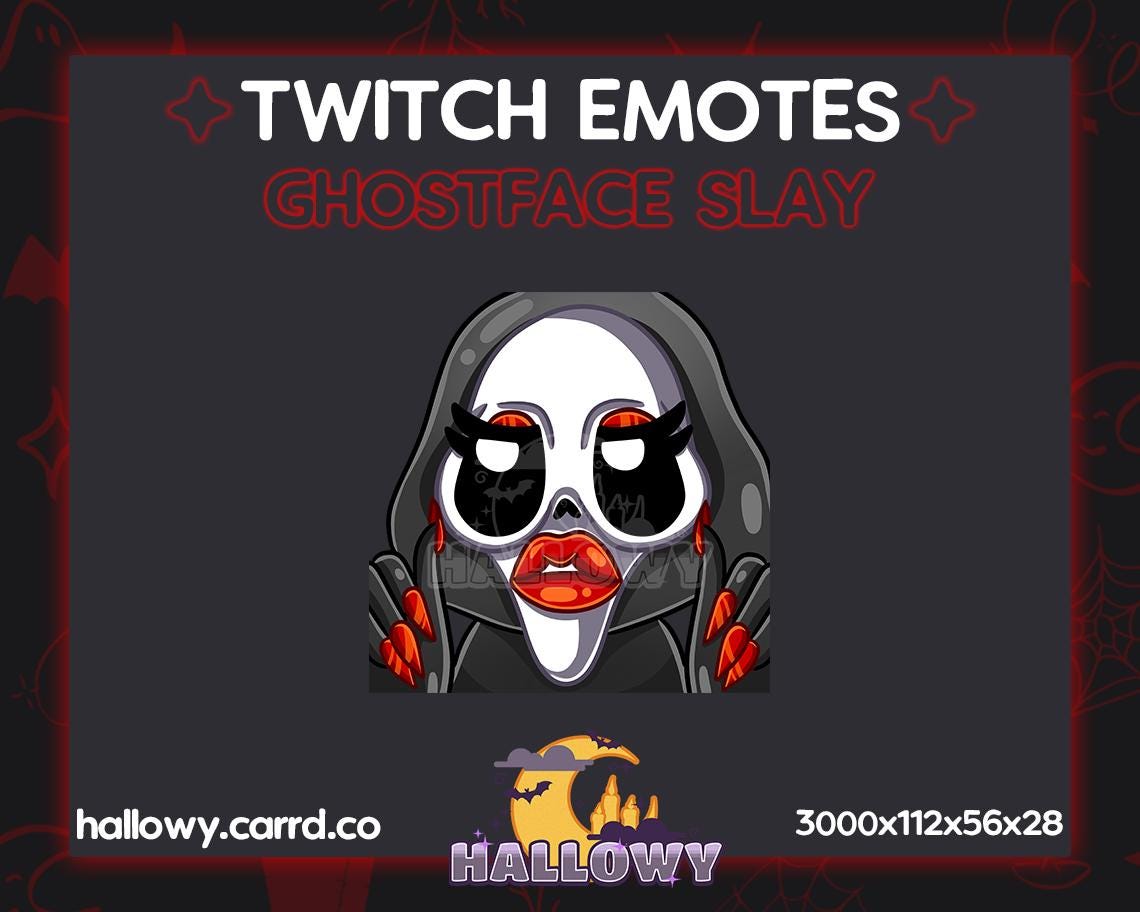 Cute Ghostface Slay Emote | Twitch Emote | Discord Emote | Youtube ...