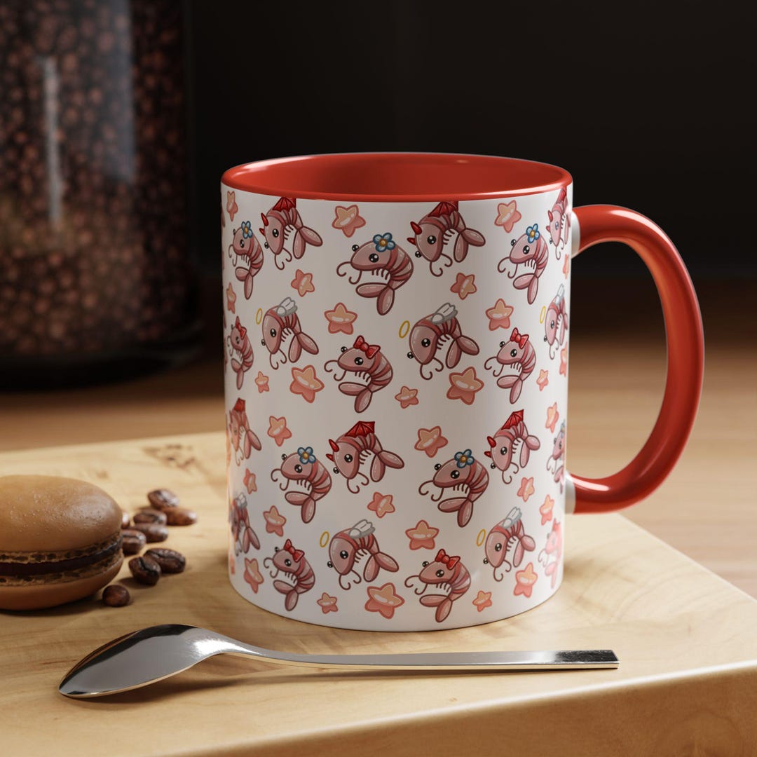 Whimsical Shrimp Coffee Mug | Cute Sea Life Design | Gift for Ocean ...