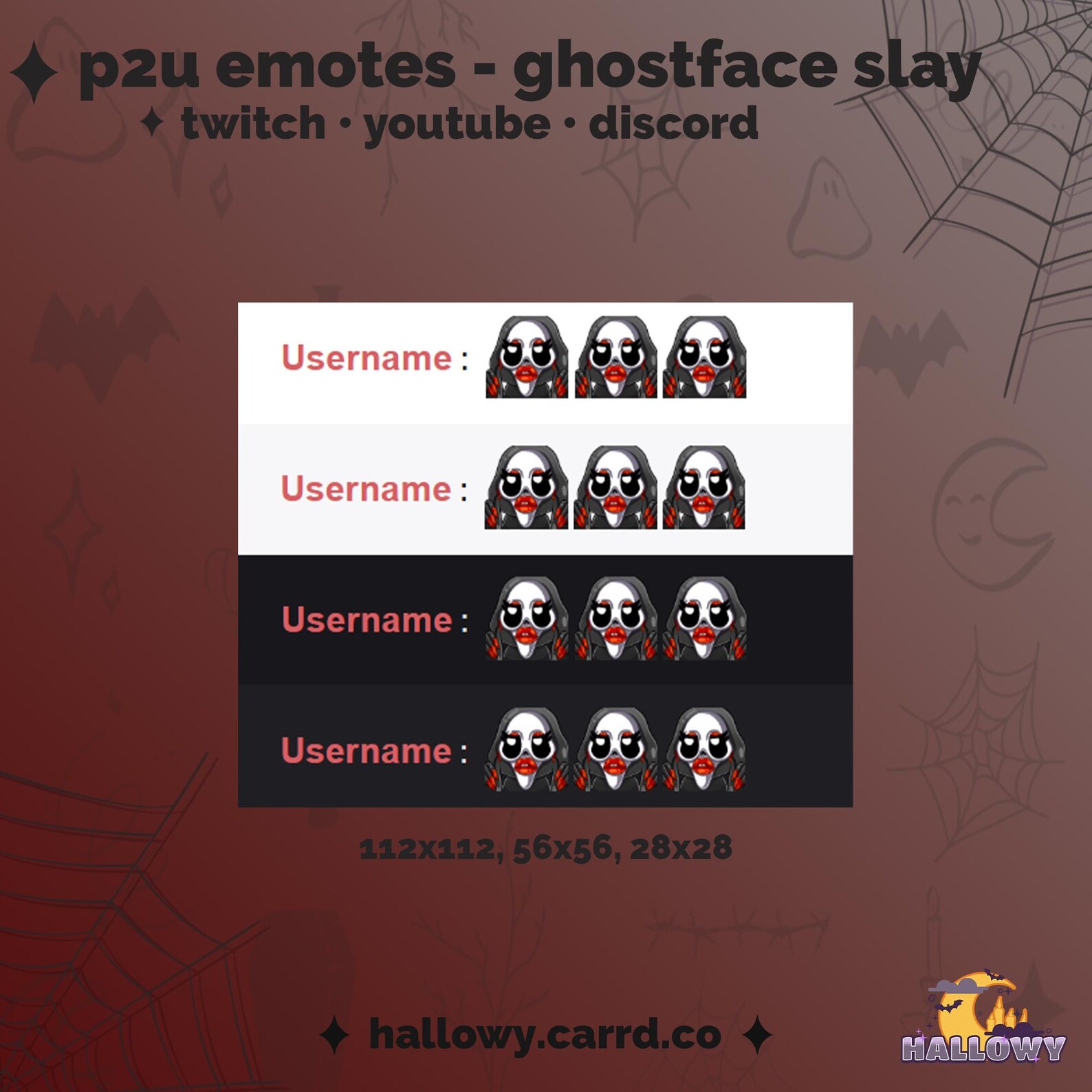 Premade Twitch Emote – Ghostface Slay Emote for Streamers and Discord ...