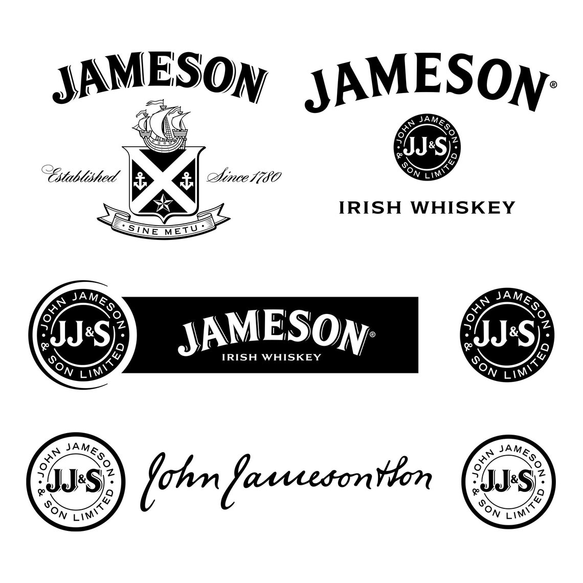 Jameson Irish Whiskey Label SVG. Jameson Bundle Set SVG, Png, Webp, Pdf ...