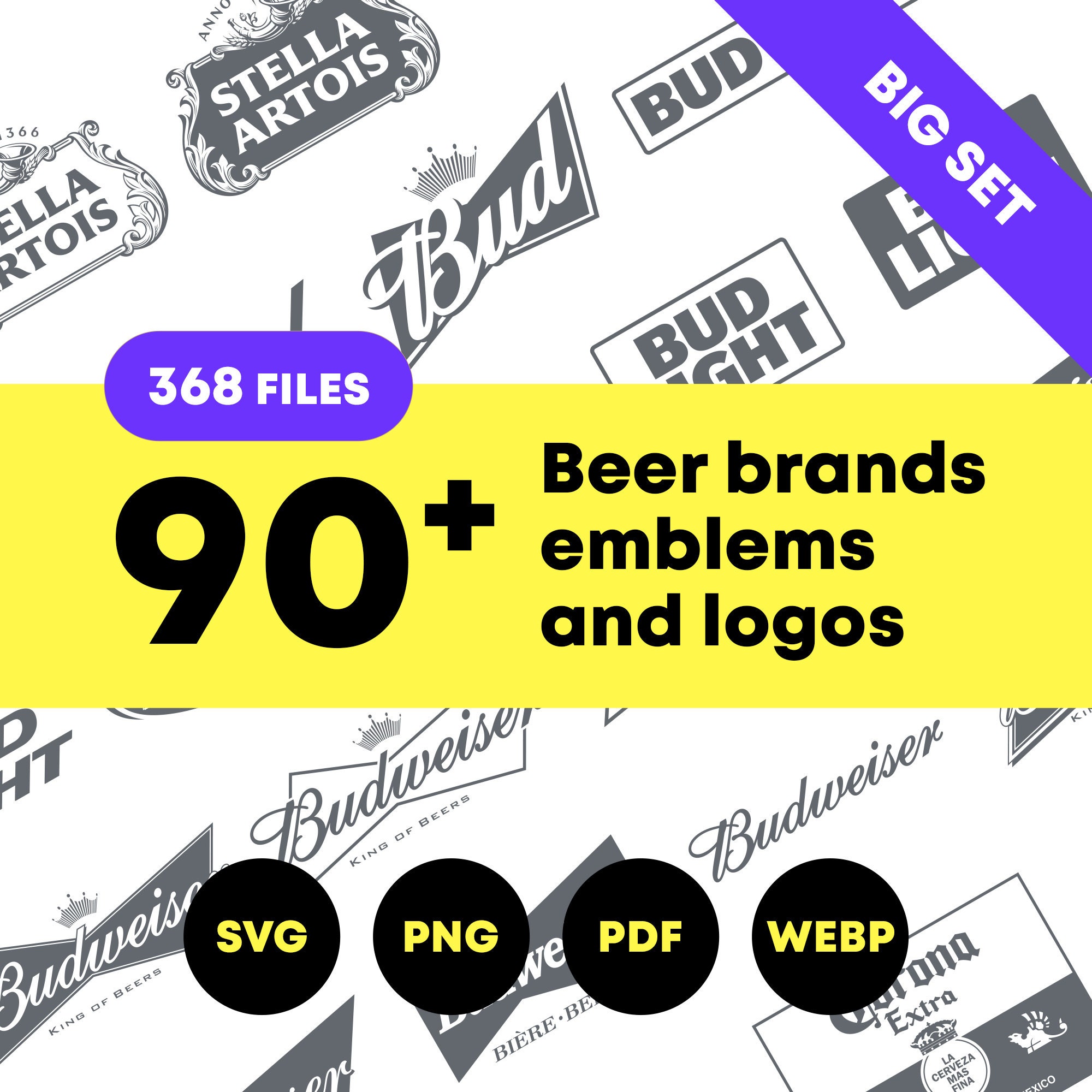 Beer Bundle Logos and Emblems SVG, Png, Webp, Pdf. Beer Mega Svg Bundle ...