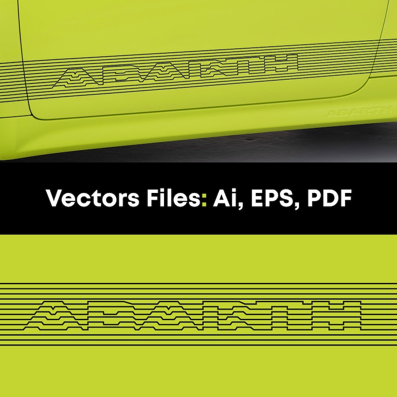 Side Stripes Graphics Vector Files Fiat , ABARTH 2024 500e ...