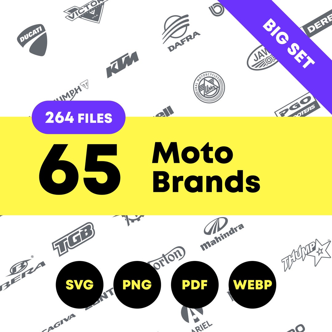 Set Logo SVG of Popular Brands of Motorcycles. Collection of Moto ...