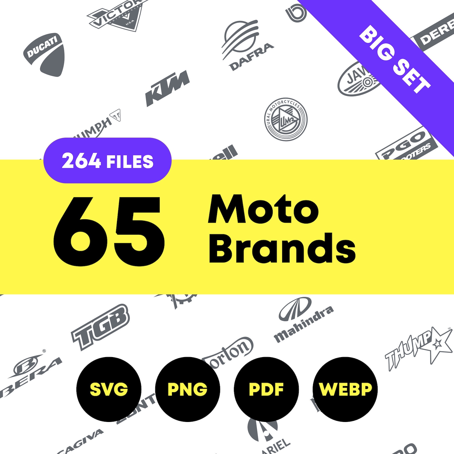 Set Logo SVG of Popular Brands of Motorcycles. Collection of Moto ...