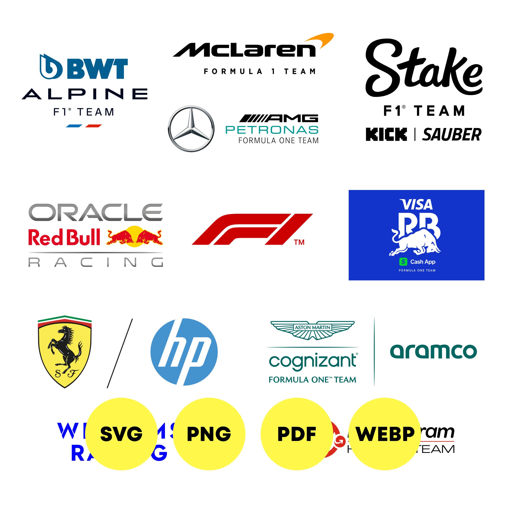 Formula 1 Teams Logo SVG, Formula 1 SVG, Racing Logo Svg Png Pdf Webp ...