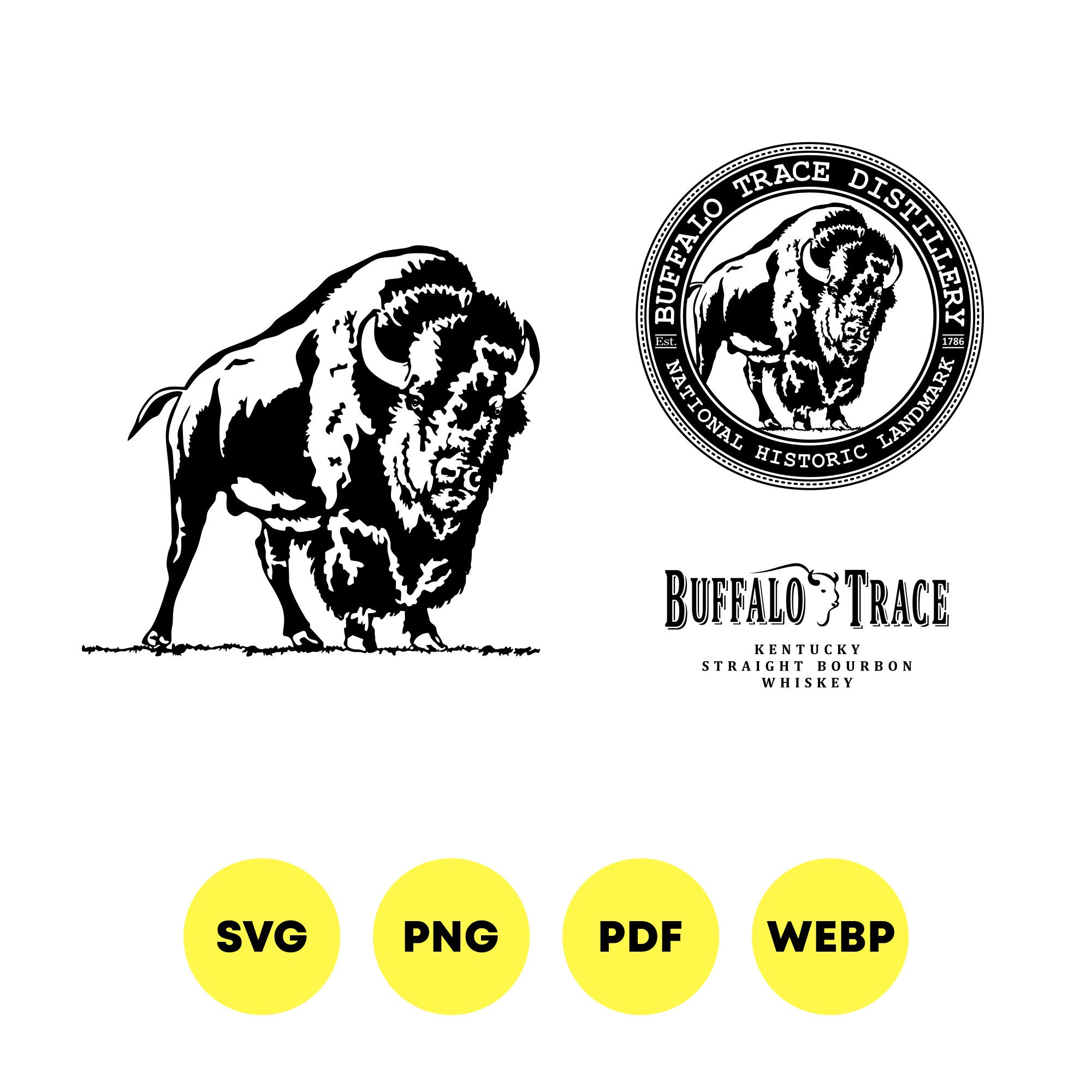 Buffalo Trace Svg, Buffalo Trace Sign SVG, Png, Webp, Pdf. Whiskey Sign ...