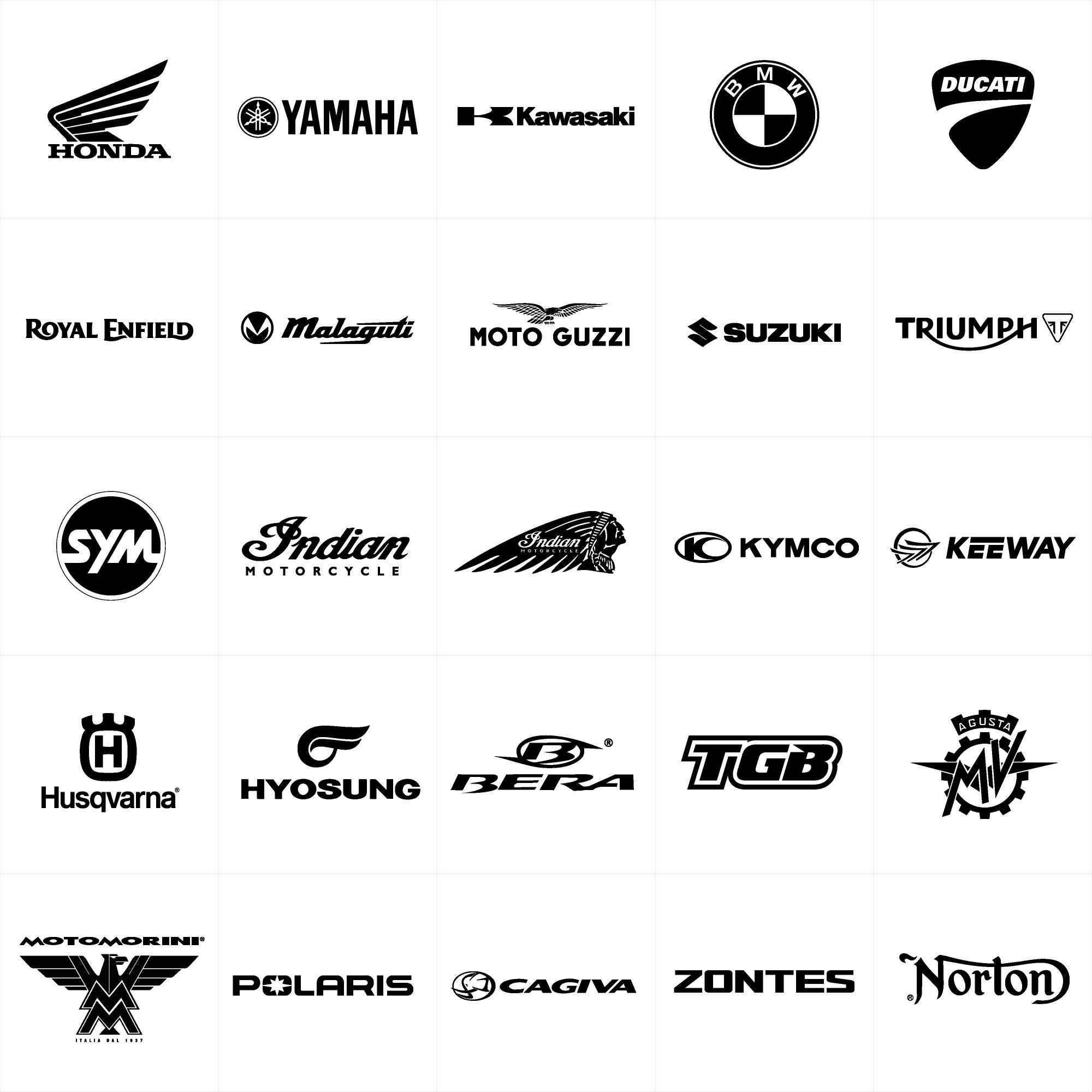 Set Logo SVG of Popular Brands of Motorcycles. Collection of Moto ...