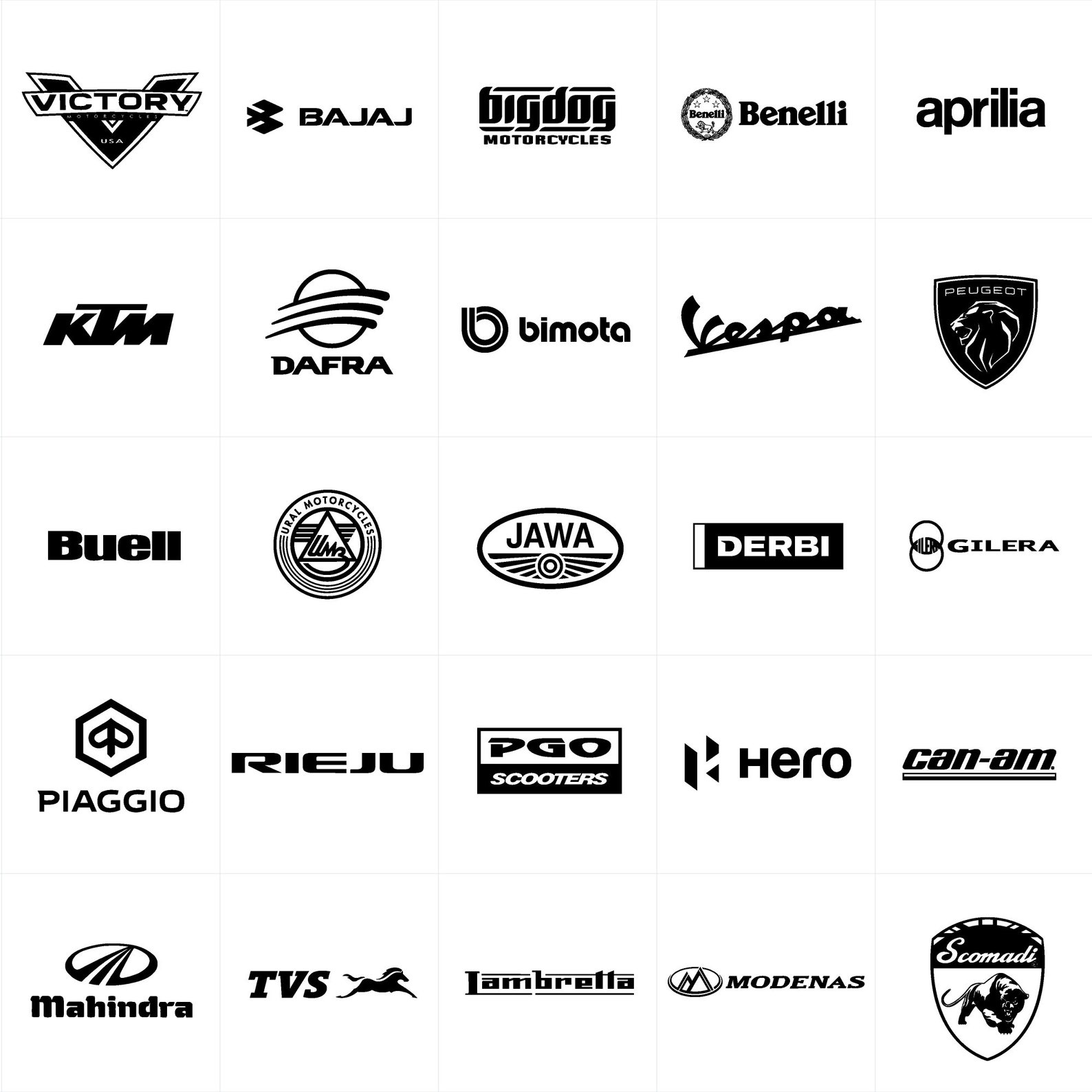 Set Logo SVG of Popular Brands of Motorcycles. Collection of Moto ...