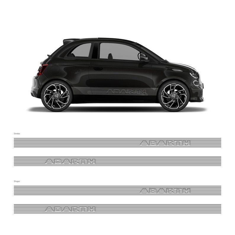 Side Stripes Graphics Vector Files Fiat , ABARTH 2024 500e ...