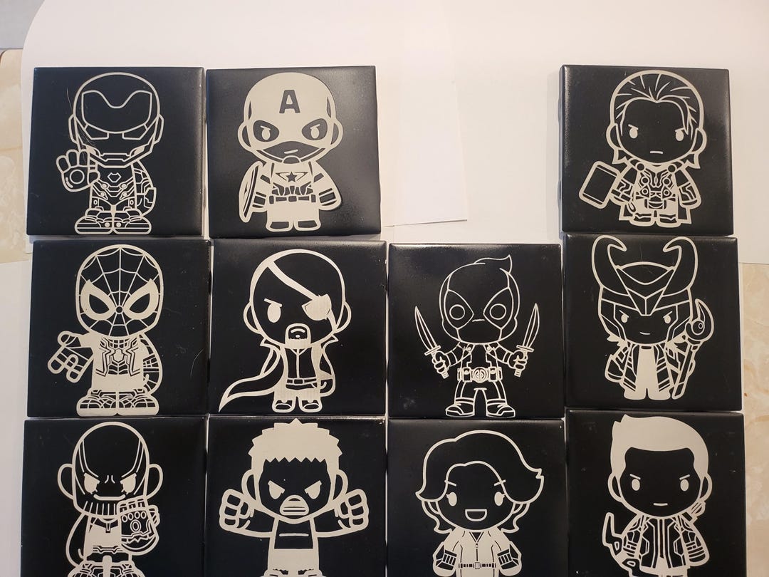 Chibi Superhero Tiles pick Your Set of 4 Your Favorite Chibi Superhero ...