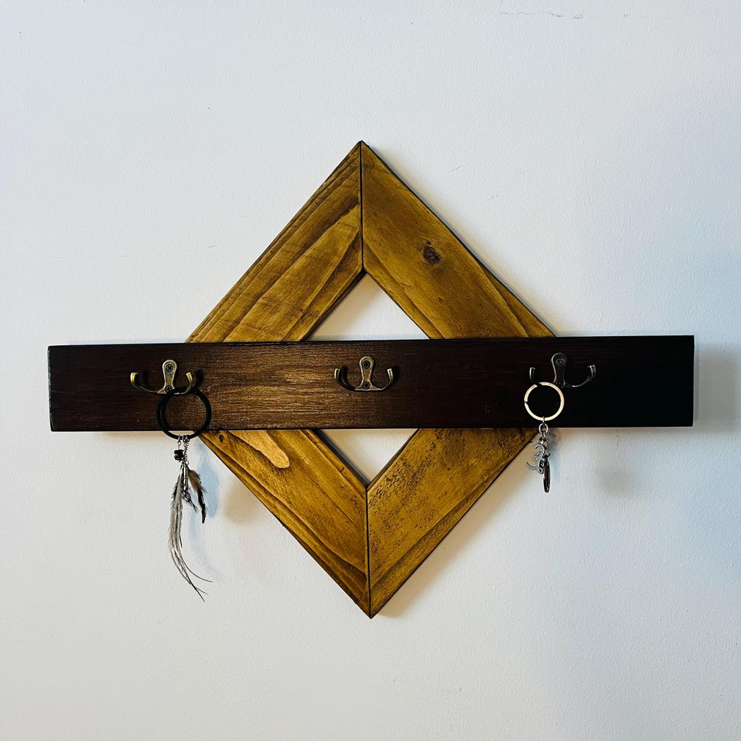 Reclaimed Wood Key Holder: Handmade Rustic Wall Decor - Etsy
