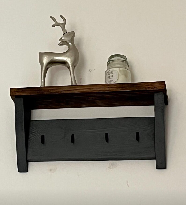 Reclaimed Wood Key Holder Shelf: Handmade Entryway Organizer - Etsy