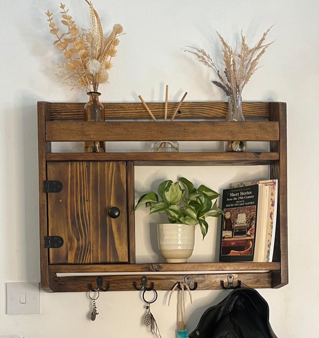 Handmade Wooden Entryway Cabinet / Key Holder | Mudroom Storage and ...