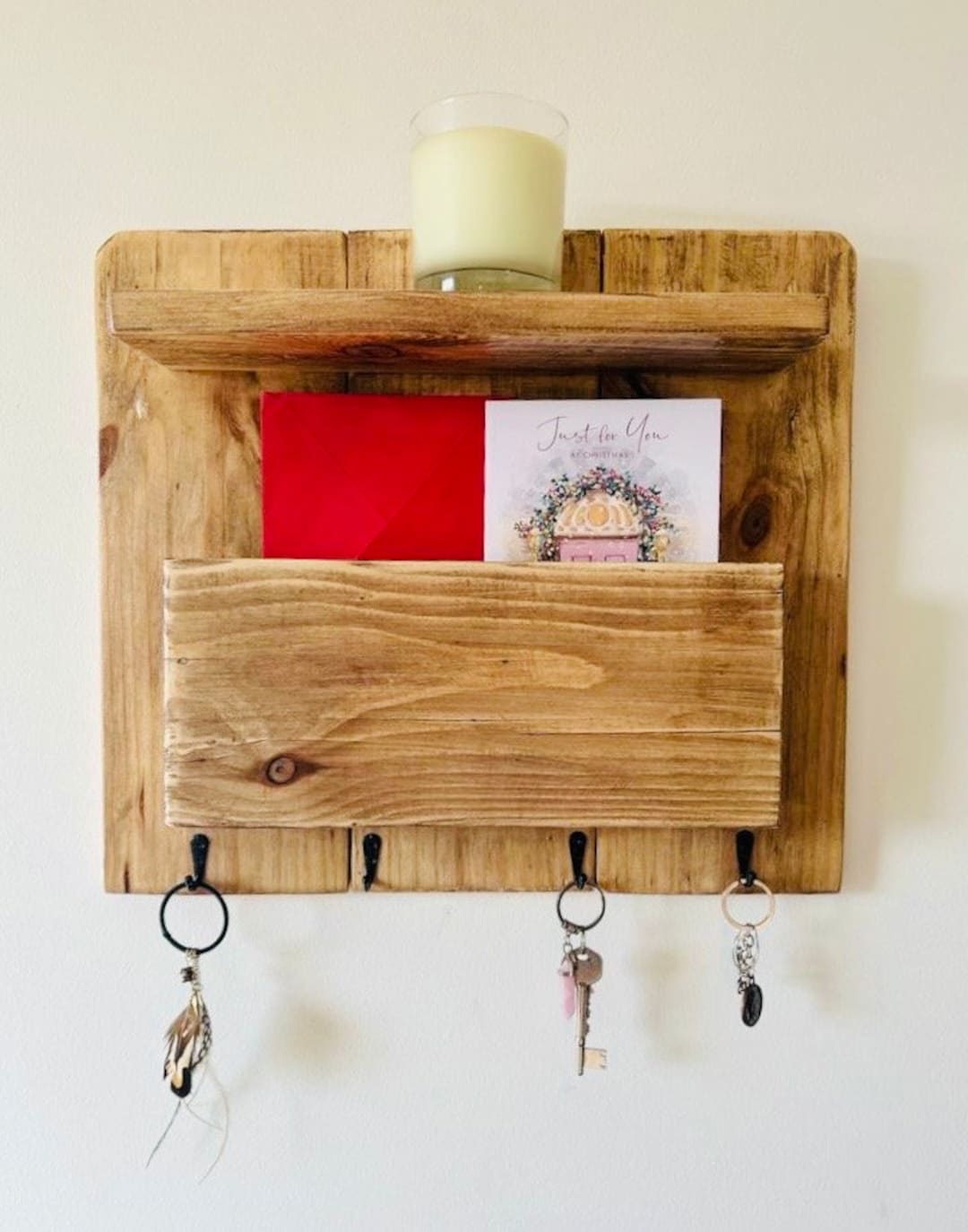 Handmade Reclaimed Wood Key Holder Mailbox: Entryway Organizer - Etsy