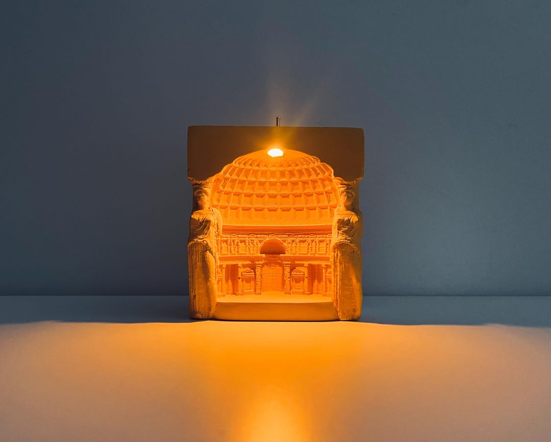 Antique Architectural Style Pantheon Wireless Night Light, Yellow ...