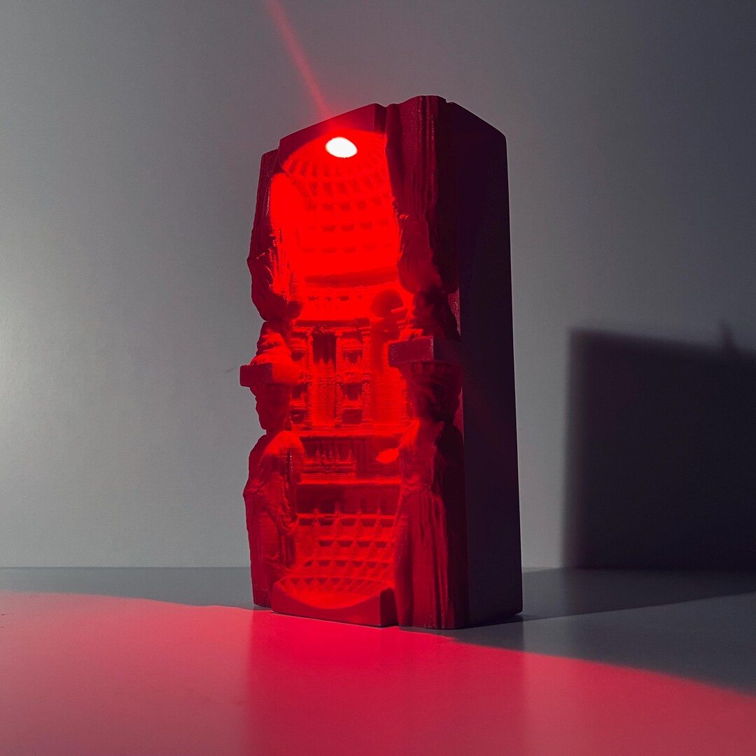 Ancient Greek Architectural Style Red Pantheon Night Light, Arts and ...
