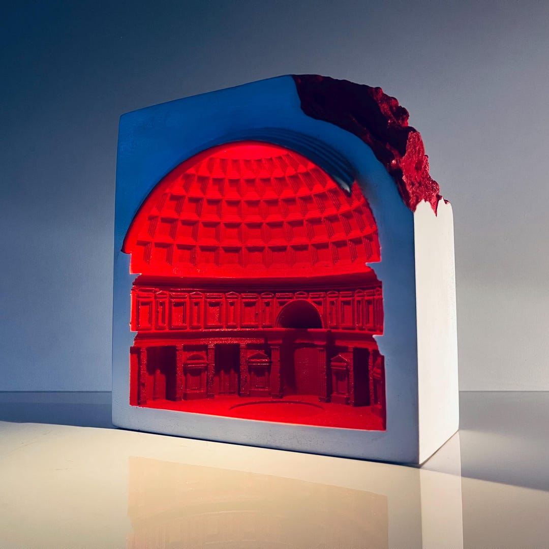 Hellenistic Architectural Style Rome Pantheon Night Light, White Greek ...