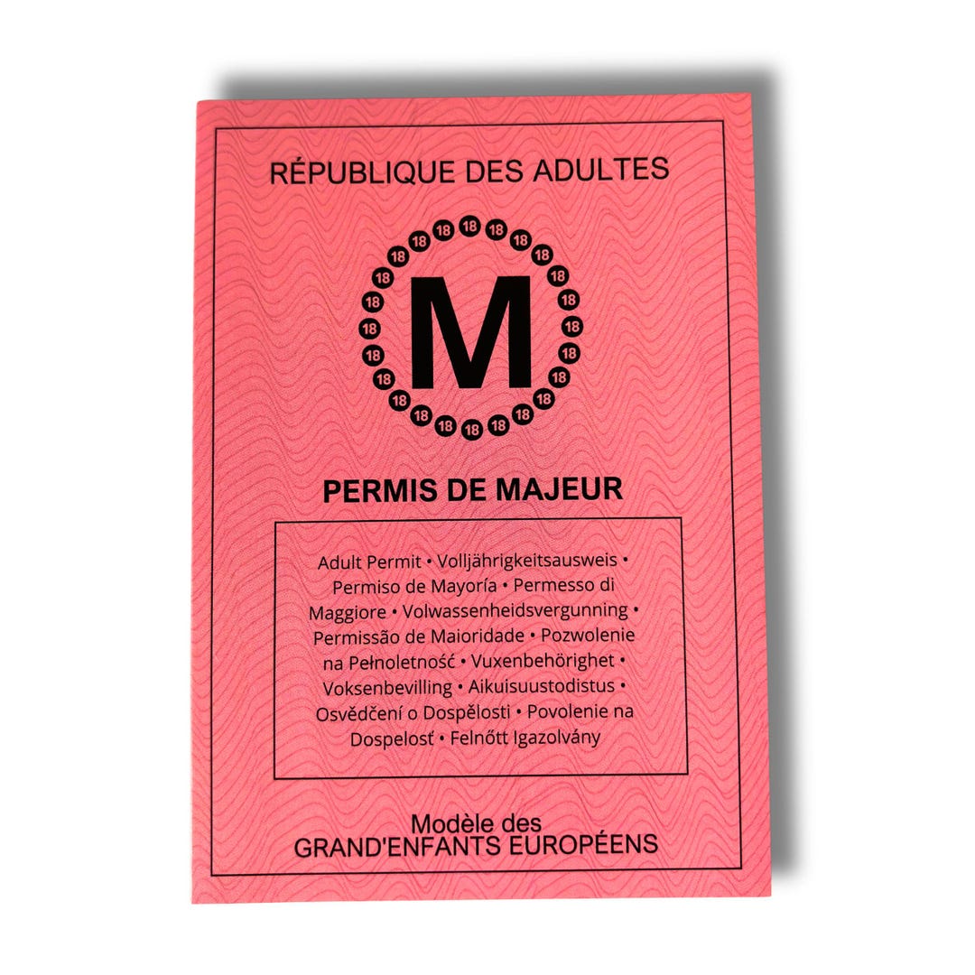 Adult License: Original Gift to Celebrate 18 Years and Coming of Age ...