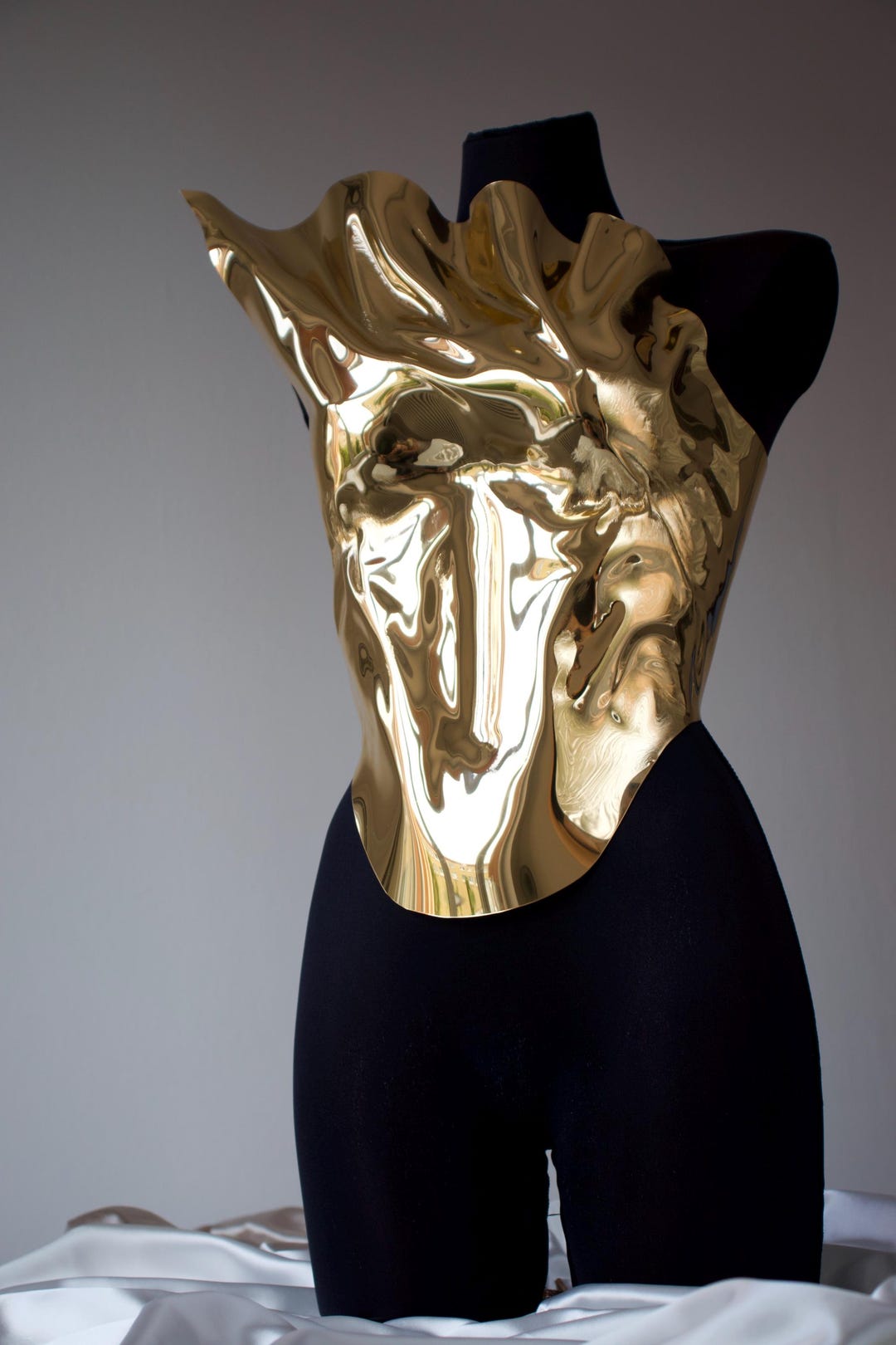 Gold Overbust Armor Corset, Goddess Metallic Corset, Festival Outfit ...