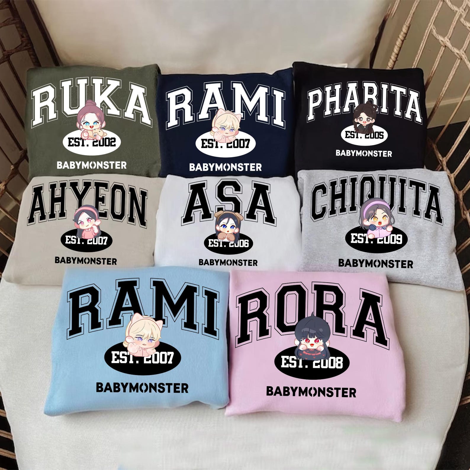 Babymonster Members Chibi Sweatshirt, Babymons7er Album Shirt ...